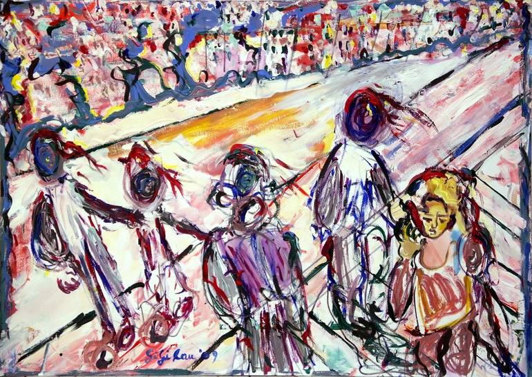 Moving figures Painting by Cau Luigi | Saatchi Art