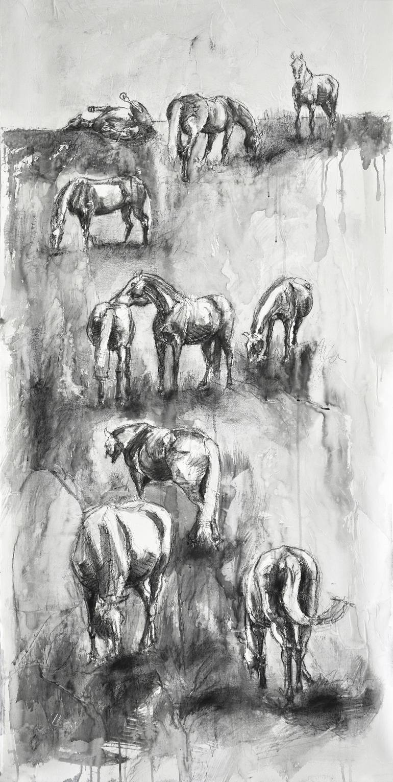 Equine Life 4 Drawing by Benedicte Gele | Saatchi Art