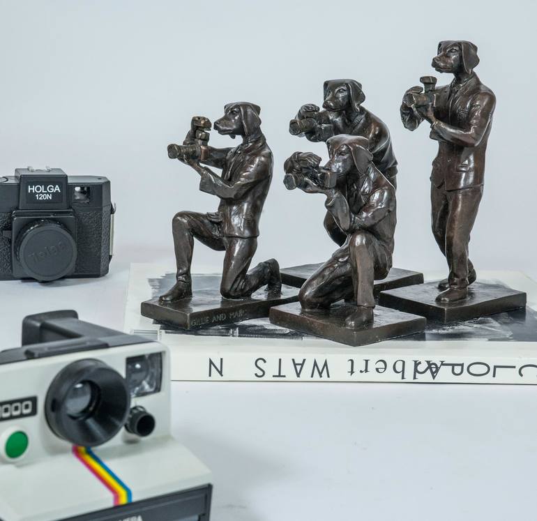 The paparazzi dogs loved snapping the world Sculpture by Gillie and ...