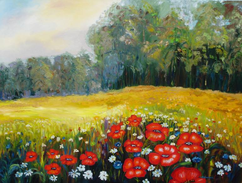 Midsummer Meadow Painting by Grazyna Maria Gracyas | Saatchi Art