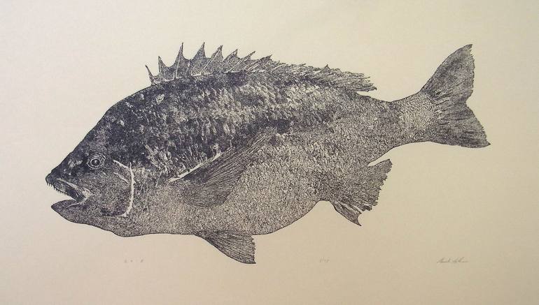 BIG FISH Kurodai Printmaking by Anton Manabe | Saatchi Art