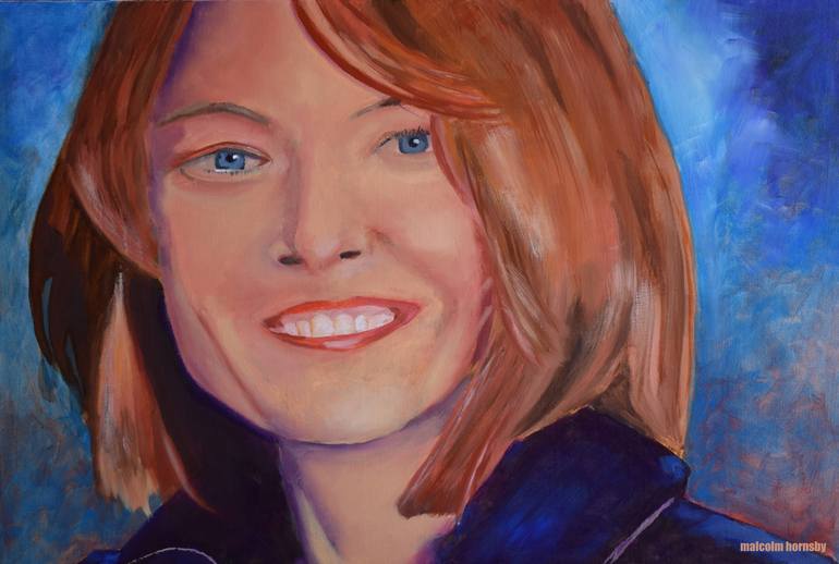 Jodie Foster Painting by Malcolm Hornsby | Saatchi Art