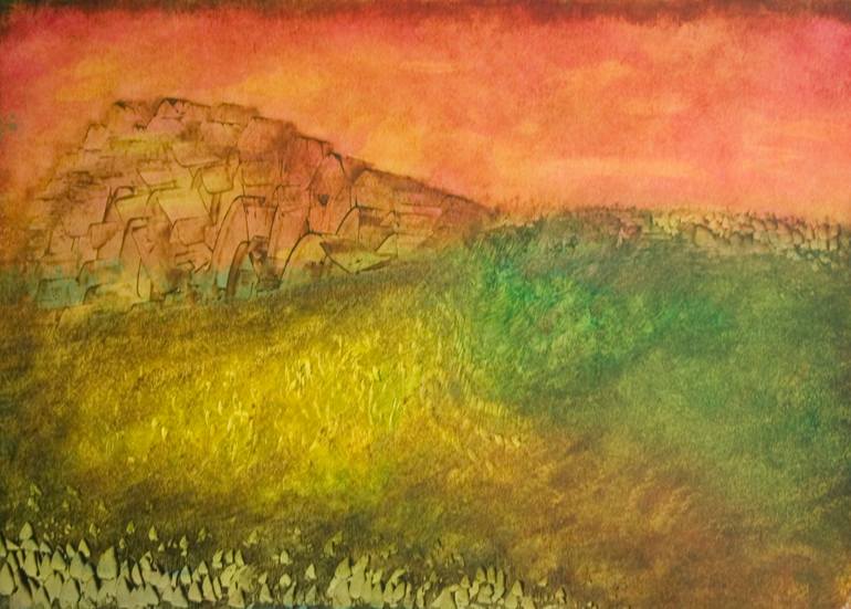 tent hill Painting by david riley | Saatchi Art