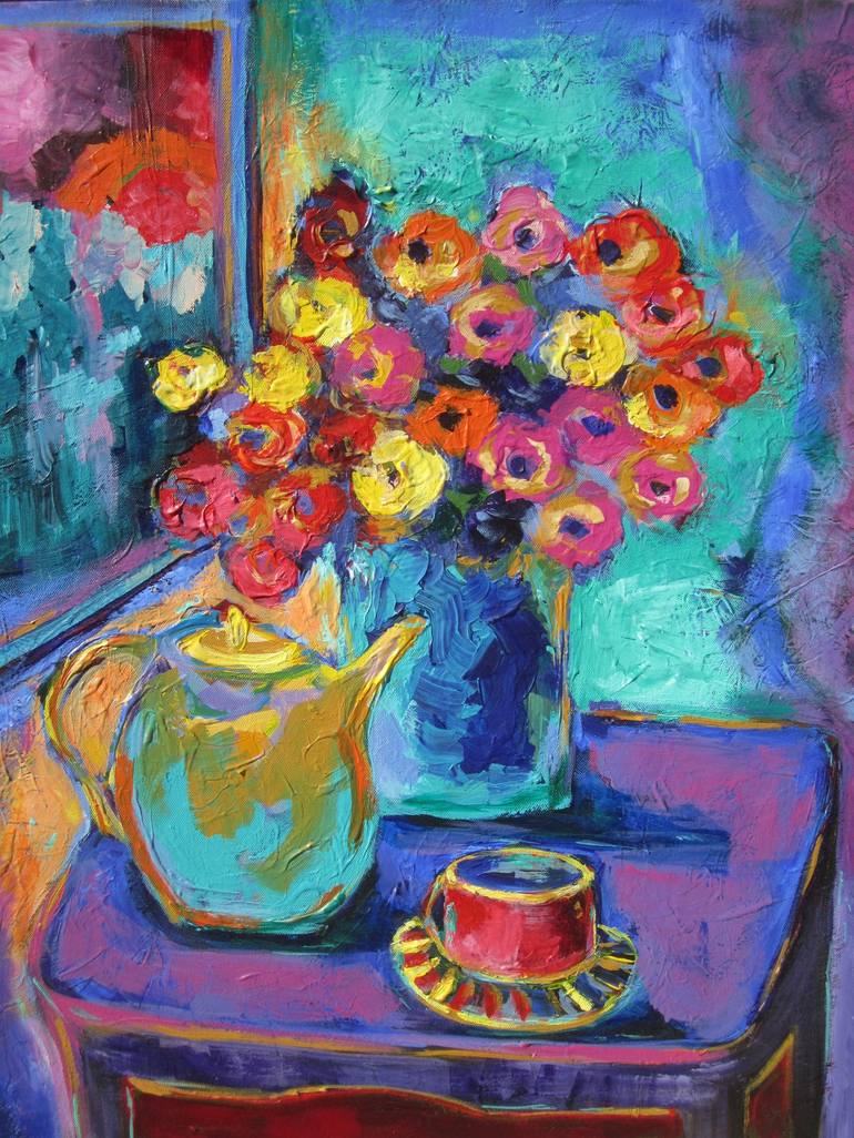 afternoon tea (SOLD) Painting by Hiromi Andrew | Saatchi Art
