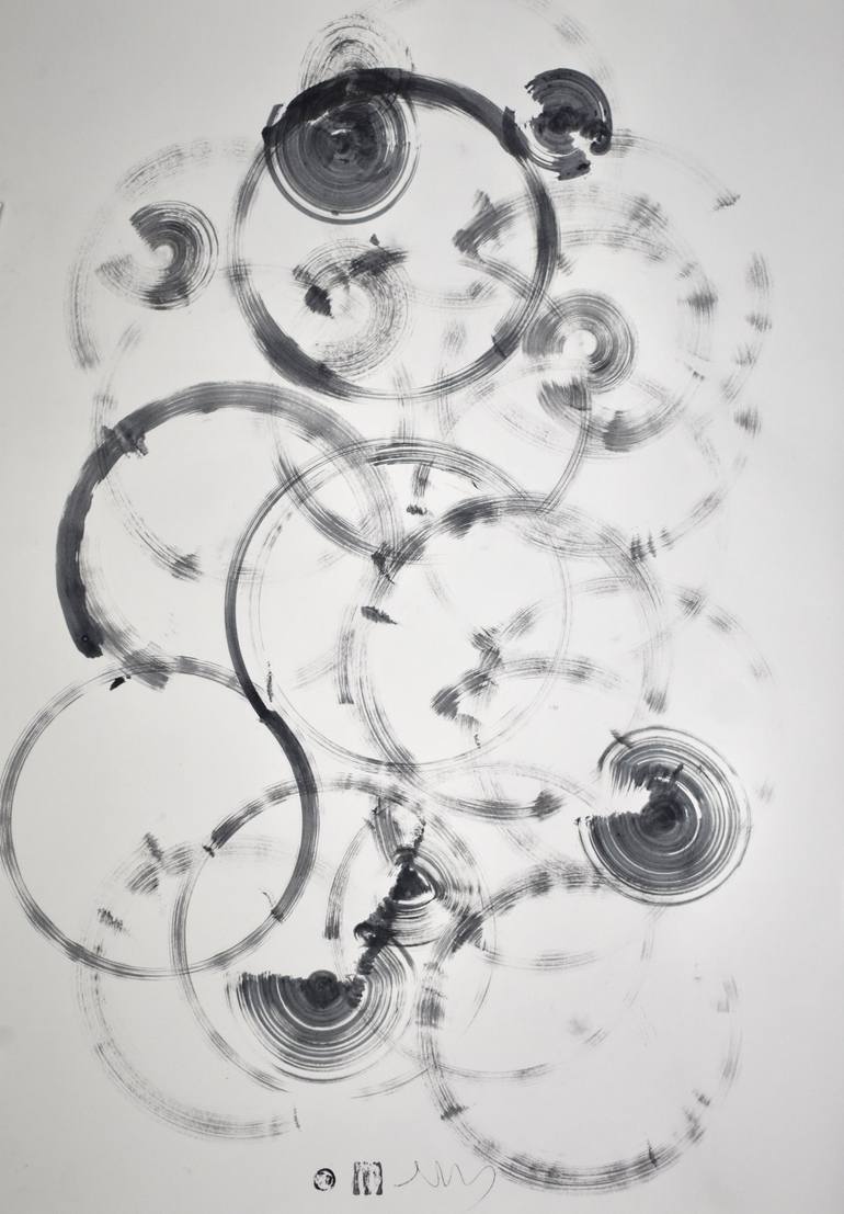 Sgraffito 1594 HOMAGE TO TINGUELY Drawing by Michael Lentz | Saatchi Art