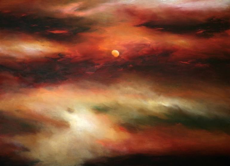 Nocturne With Ivory Clouds Painting by Charles Philip Brooks | Saatchi Art