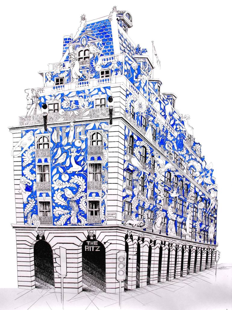 The Ritz Drawing by Gillian Westgate | Saatchi Art