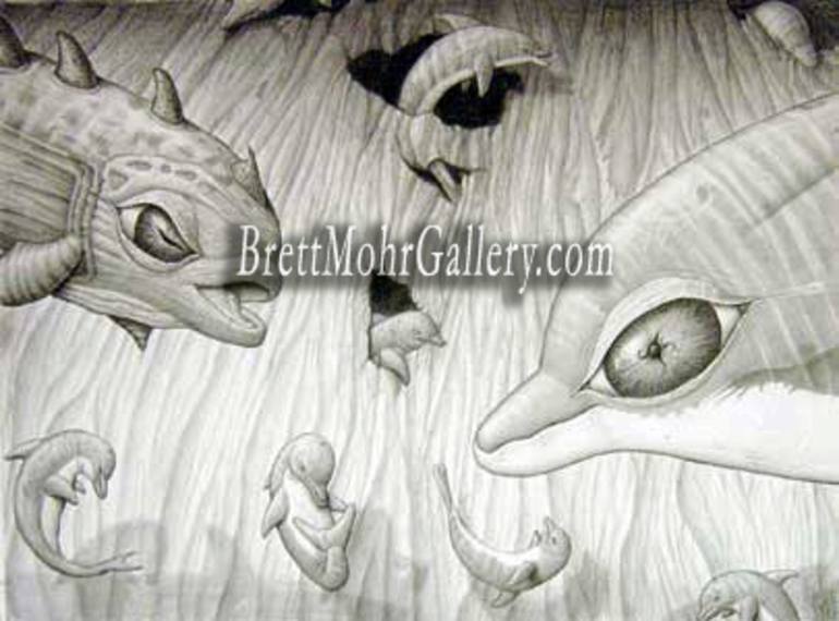 Speculative Dolphins Drawing by Brett Mohr | Saatchi Art
