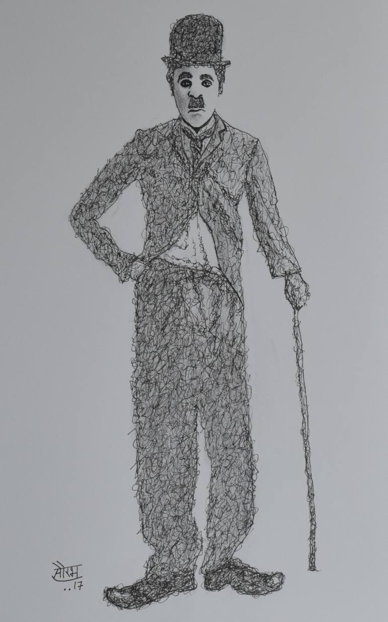 The Charlie Chaplin Drawing by Saurabh Jathar | Saatchi Art