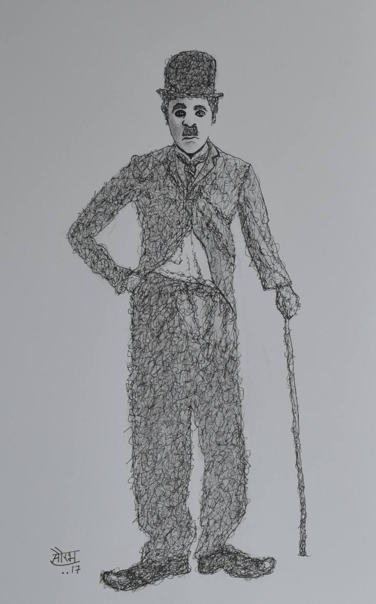 The Charlie Chaplin Drawing by Saurabh Jathar | Saatchi Art