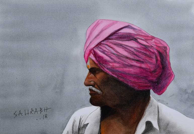 Indian Portrait 2 Painting by Saurabh Jathar | Saatchi Art