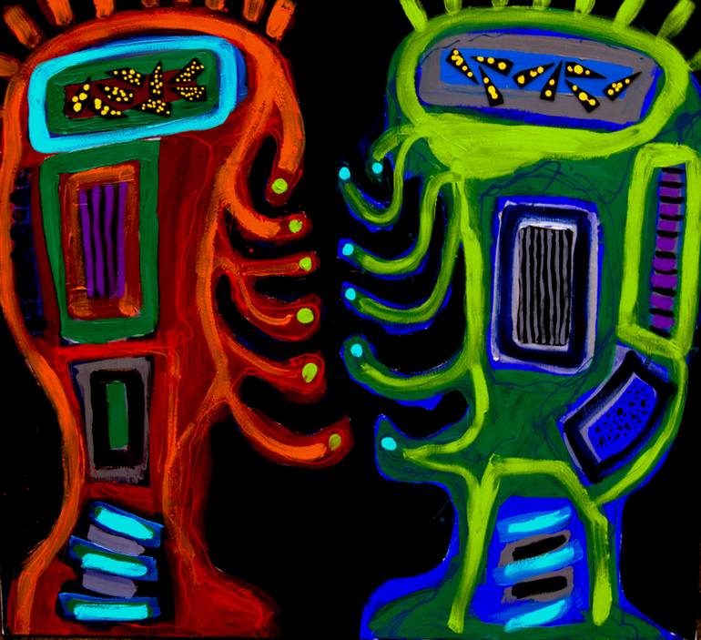 cognitive interview Painting by Pawel Zakrzewski | Saatchi Art