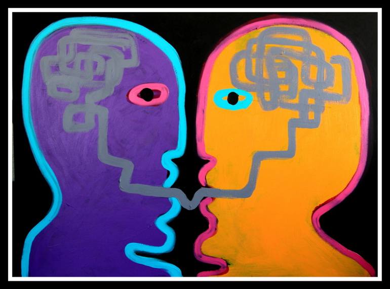 bilateral symmetrical connected gray brain tape Painting by Pawel ...