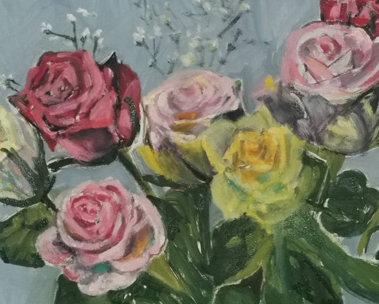 Roses for February Painting by Victoria Milner | Saatchi Art
