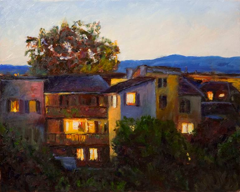 Mermillod Sunset Painting by Peter Hobden | Saatchi Art