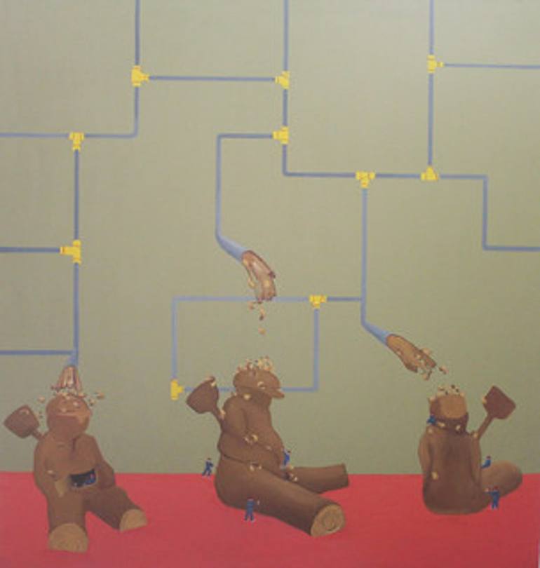 wood choppers Painting by Tom Kaniok | Saatchi Art