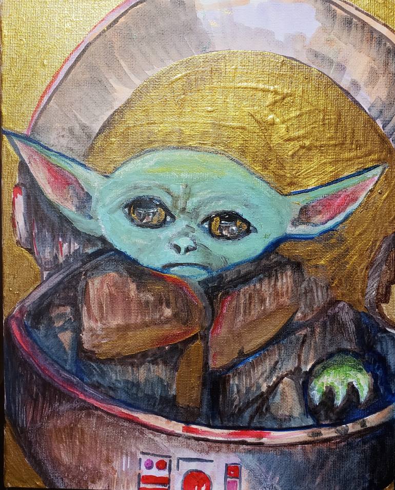 Baby Yoda Painting by Samuel Gillis | Saatchi Art