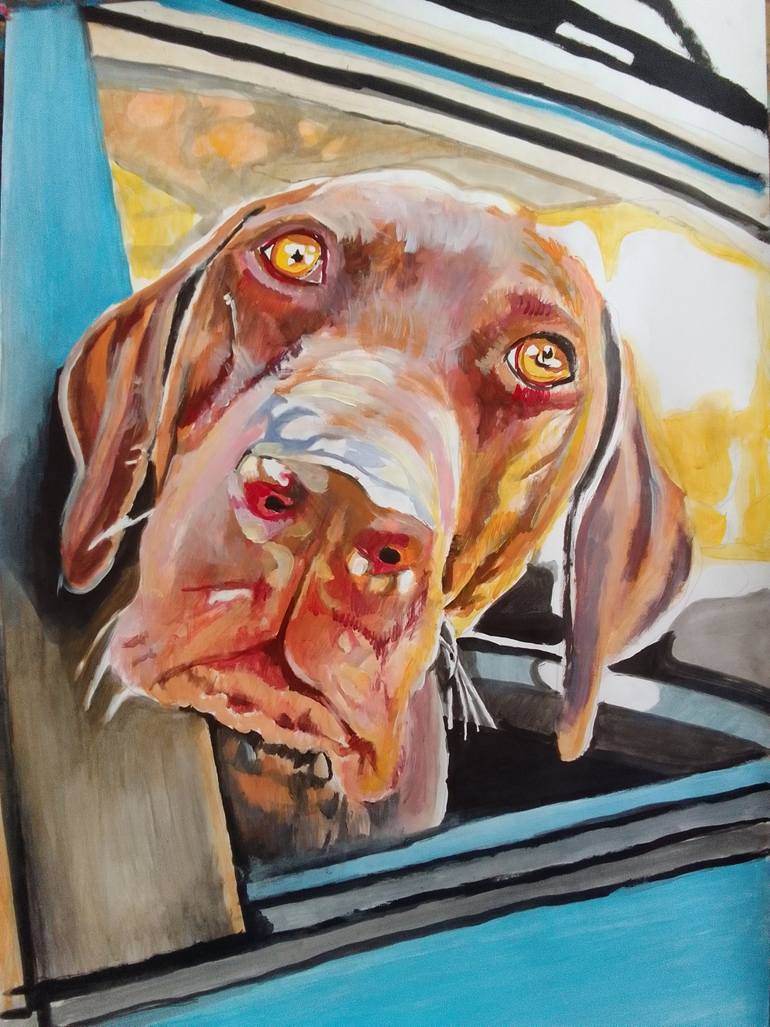 German shorthaired pointer Painting by Soso Kumsiashvili | Saatchi Art