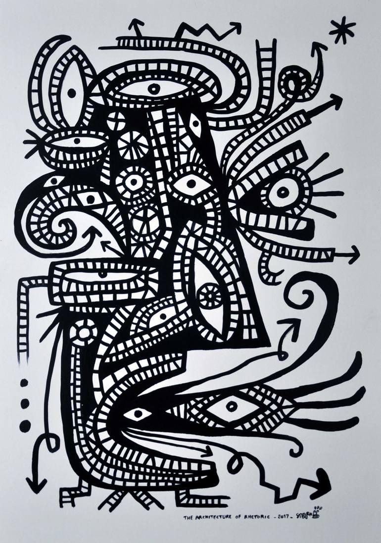 The Architecture of Rhetoric Drawing by Stephane Peray | Saatchi Art