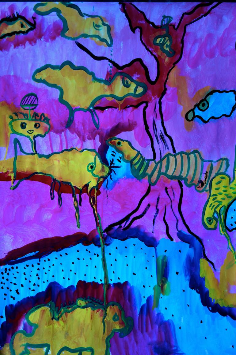 crazy creatures Painting by Ada Krowinkel | Saatchi Art