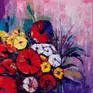 The Colorful Flowers Painting by Artist Gurdish Pannu | Saatchi Art