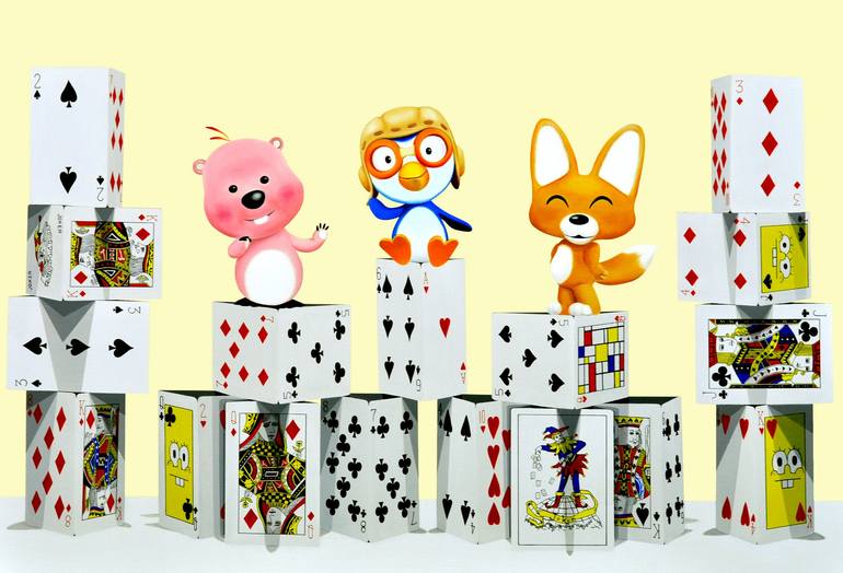 The tower of card - pororo friends Painting by Byung Taek Jeon ...