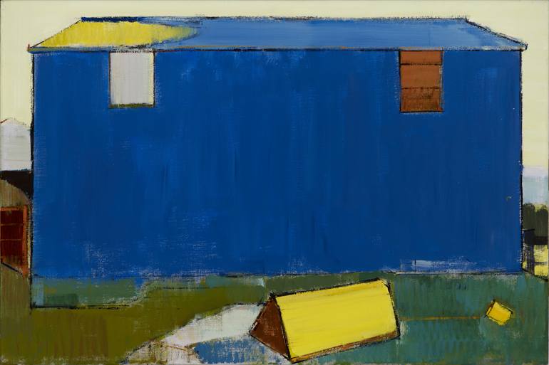 Blue Barn Painting by Daniel Preece | Saatchi Art