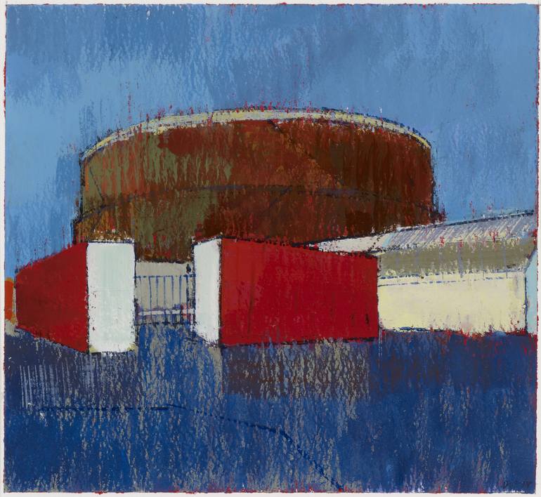 Gasometer (Wandsworth) Painting by Daniel Preece | Saatchi Art