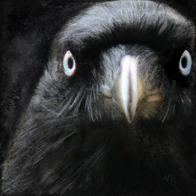 Crow Painting by Ant Fox | Saatchi Art