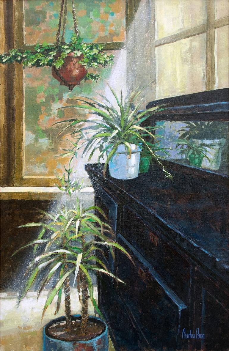 Porch Plants Painting by Charles Pace | Saatchi Art
