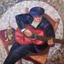 Red Guitar Painting by Charles Pace | Saatchi Art