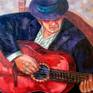 Red Guitar Painting by Charles Pace | Saatchi Art