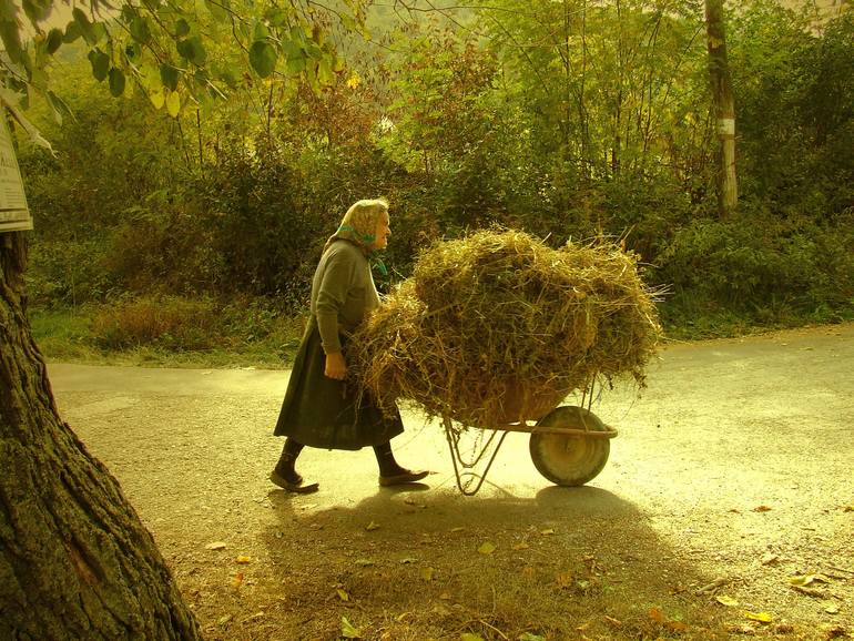 Haystack Woman Photography by Aleksandra Radonich | Saatchi Art