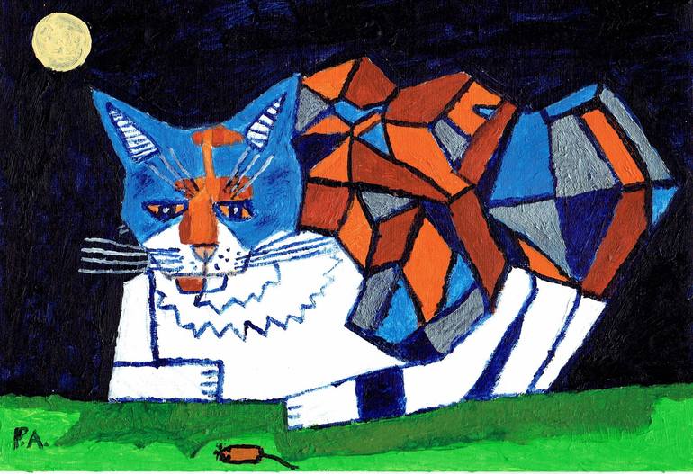 Cassie Thinking About Cubism Painting by Philip Absolon | Saatchi Art