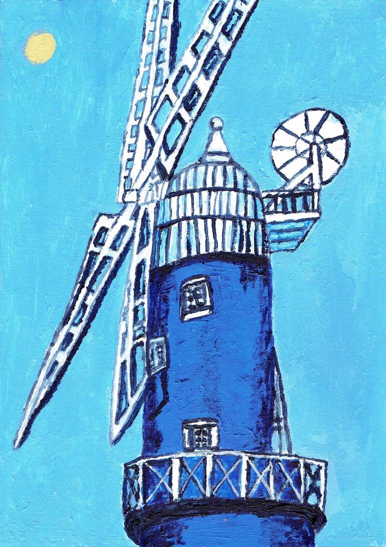 Lonely Windmill Painting by Philip Absolon | Saatchi Art