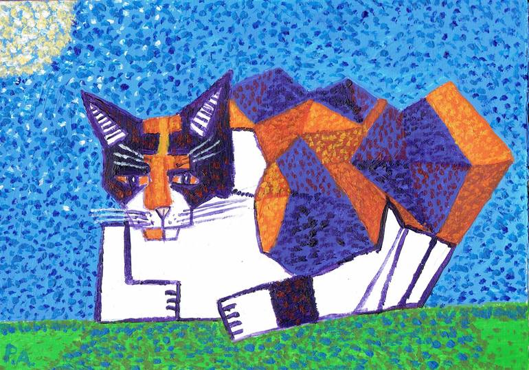 Cassie Thinking About Cubist Pointillism Painting by Philip Absolon ...