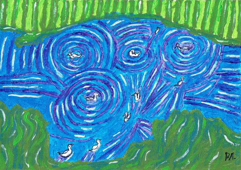 Duck Pond Painting by Philip Absolon | Saatchi Art