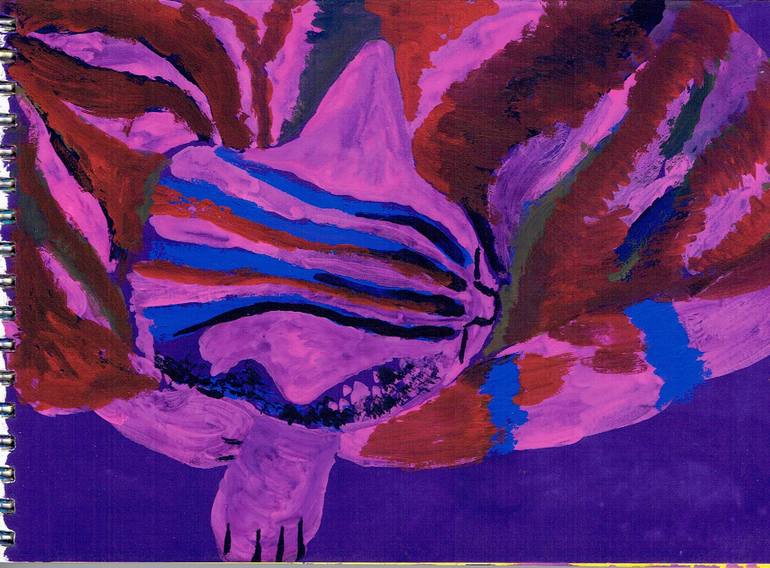 Purple Cat Painting by Philip Absolon | Saatchi Art