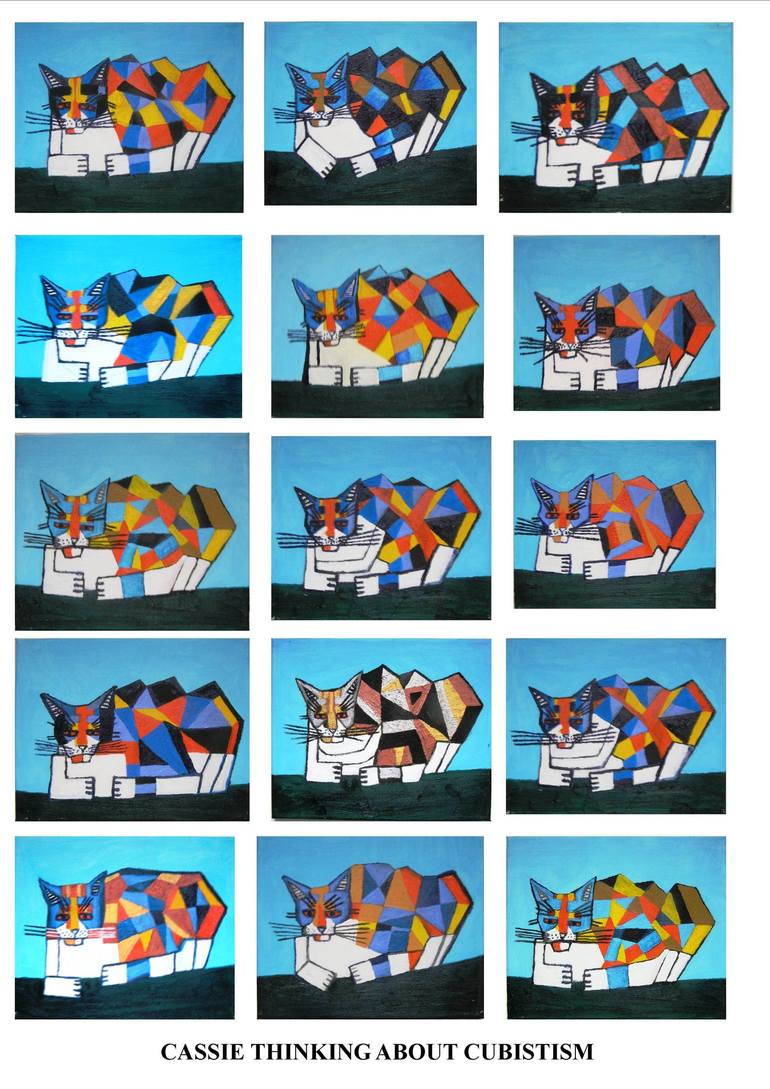 Cassie Thinking About Cubism Collage by Philip Absolon | Saatchi Art