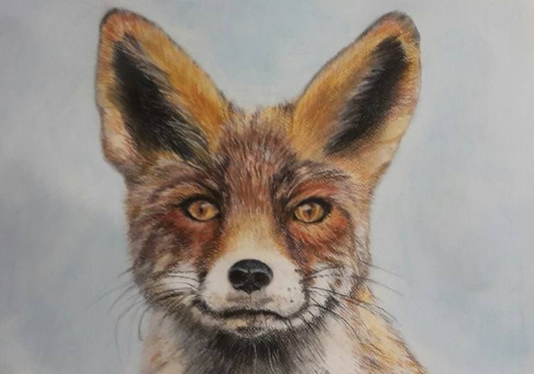 Fox in pastel Drawing by Ria Kooistra | Saatchi Art