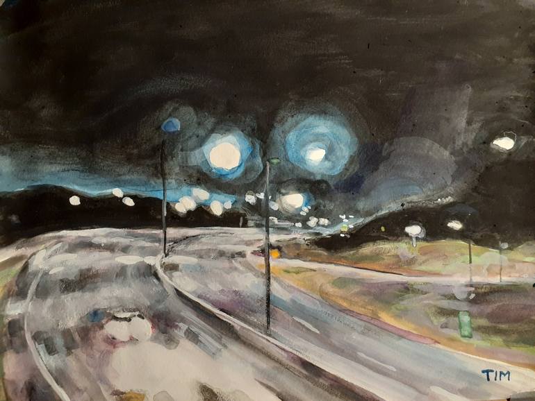 I-74 in Moline Painting by Timothy Miller | Saatchi Art