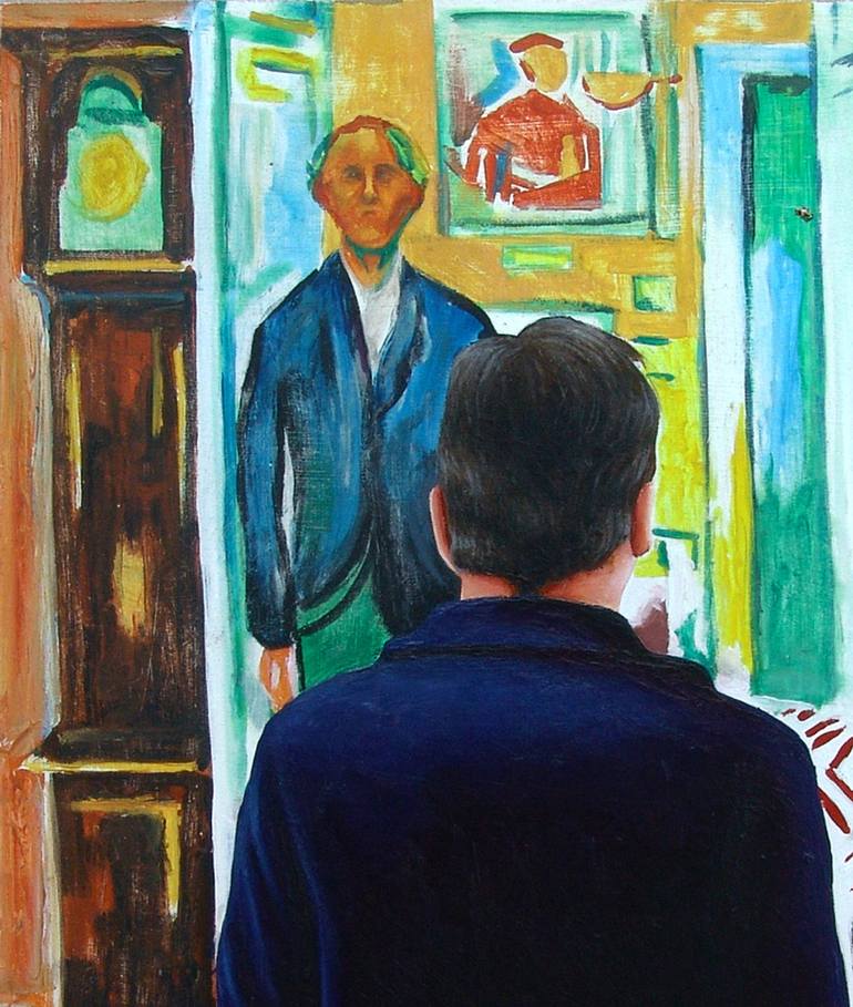 Self Portrait With Self Portrait Edvard Munch Painting by Gerard ...