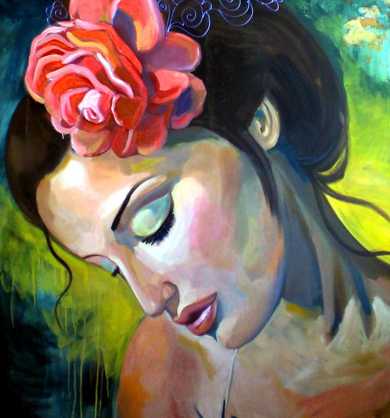 Spring girl Painting by Rebeca Blzquez Jover | Saatchi Art