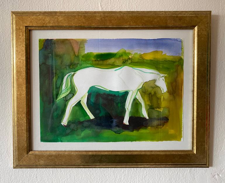 White Horse Painting by Pavla Padiva | Saatchi Art