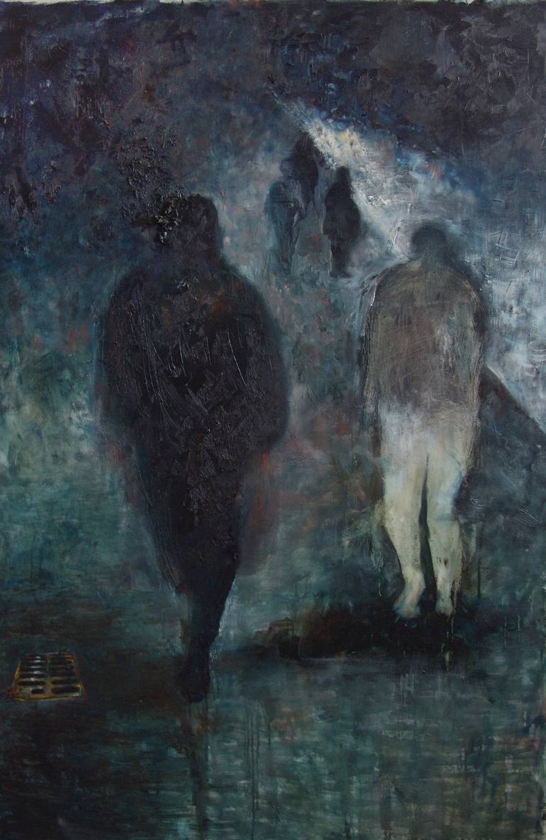 Rain men Painting by Nikolina Starcevic Vorgic | Saatchi Art