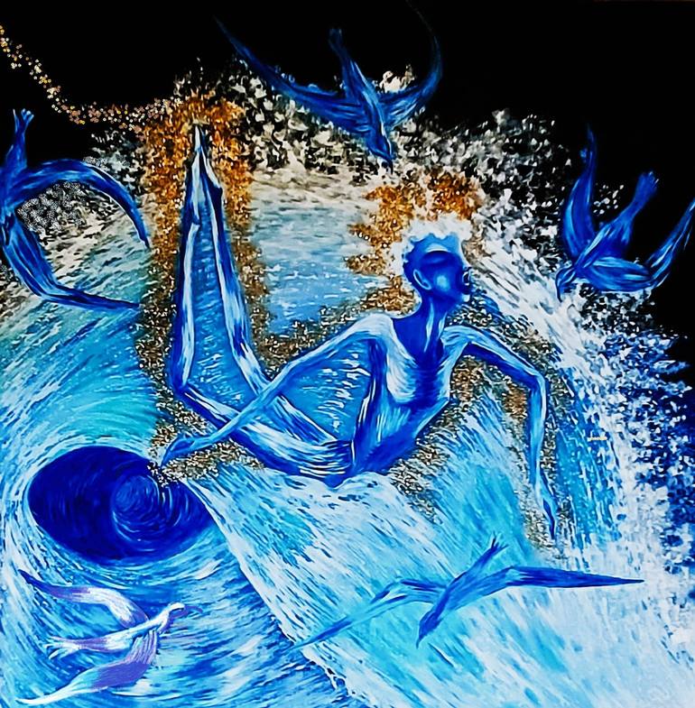 Seagal fly Painting by TATYANA SHVARTSAKH | Saatchi Art