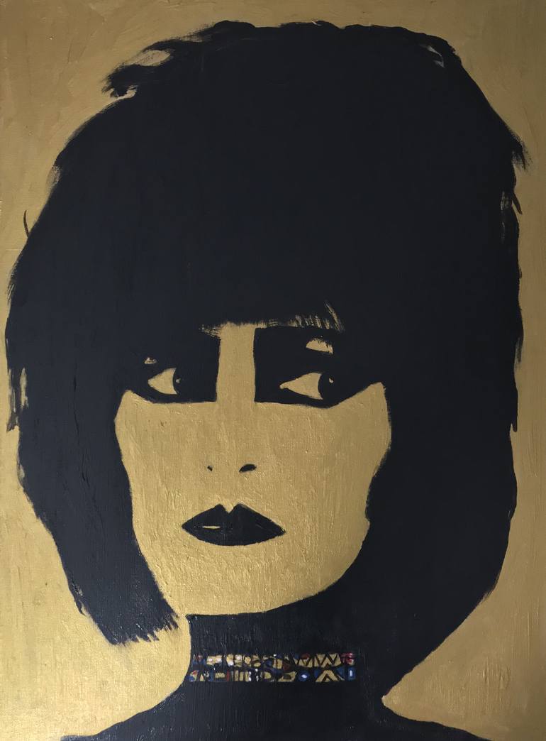 Siouxsie - Portrait in Gold Painting by William Wright | Saatchi Art