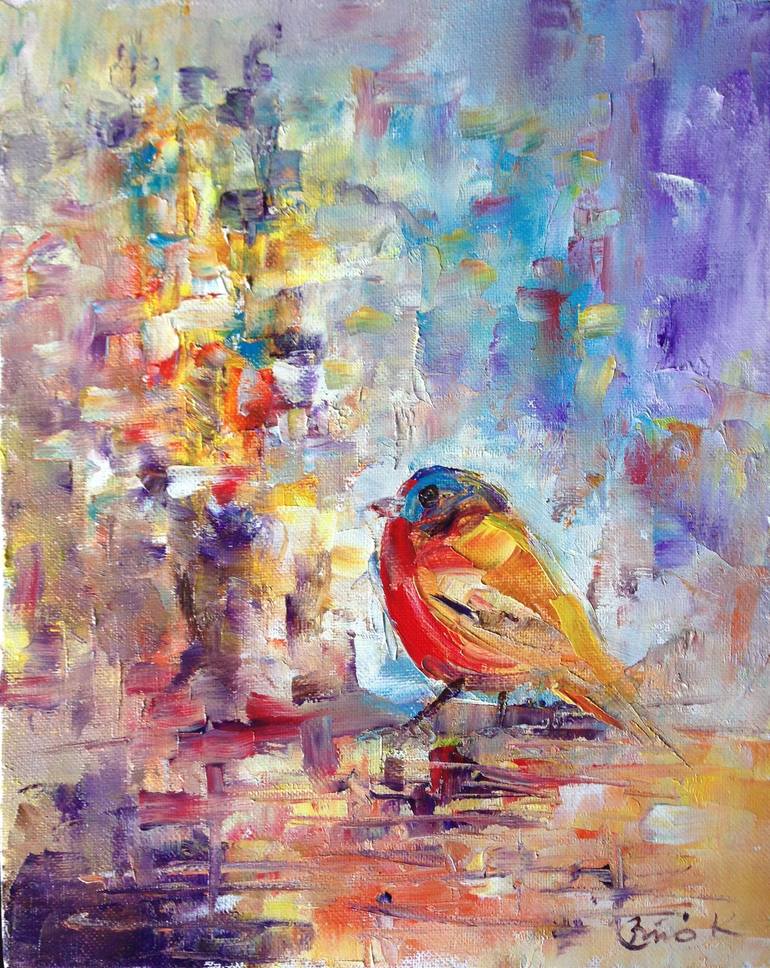 bird world......abstract bird series art by Konrad Biro Painting by ...