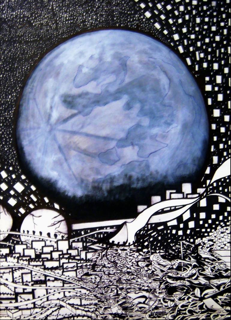 The moon Drawing by Riccardo Capparella aka Ticco | Saatchi Art