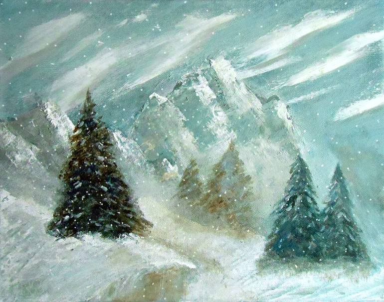 Snowscape Painting by Roy Muñoz | Saatchi Art